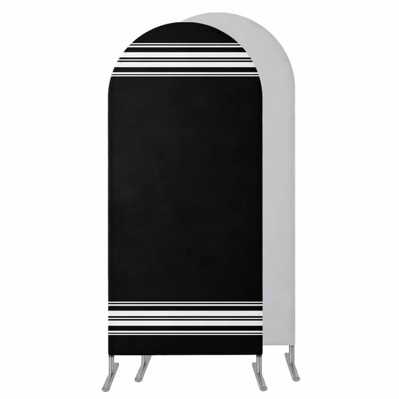 5FT Arch Backdrop Covers, Black Striped Wedding Arch Cover Stretchy ...