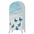 5FT Arch Backdrop Covers, Blue Butterfly Coastal Wedding Arch Cover ...