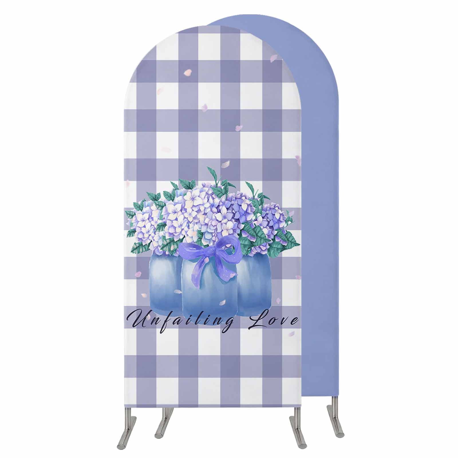 5FT Arch Backdrop Covers, Blue Flower, Wedding Arch Cover Stretchy ...