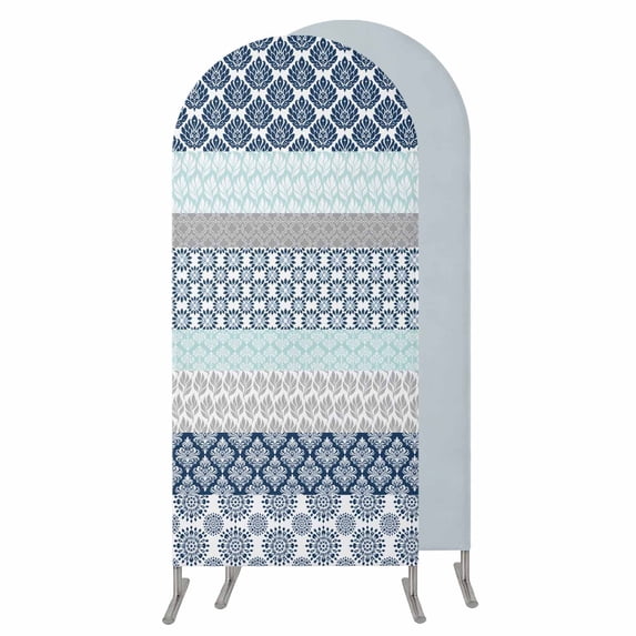 5FT Arch Backdrop Covers, Boho Blue Aqua Wedding Arch Cover Stretchy ...