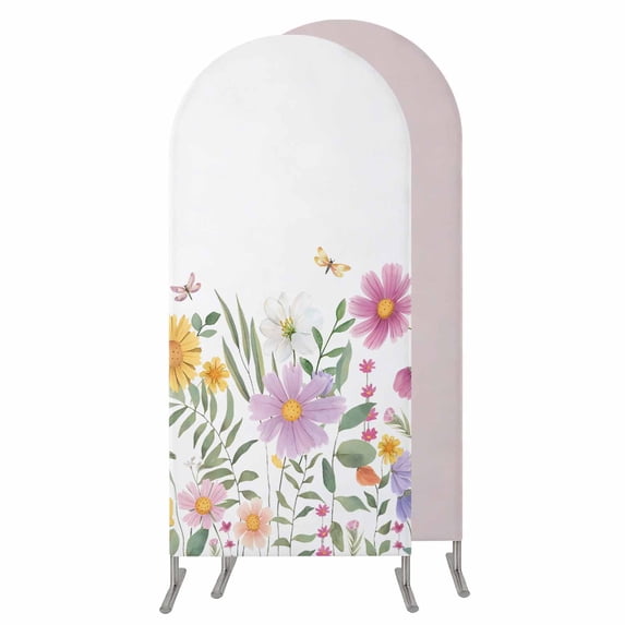 5FT Arch Backdrop Covers, Botanical Floral Wedding Arch Cover Stretchy ...