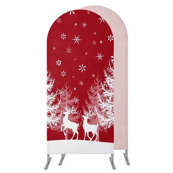5FT Arch Backdrop Covers, Christmas Red Wedding Arch Cover Stretchy ...