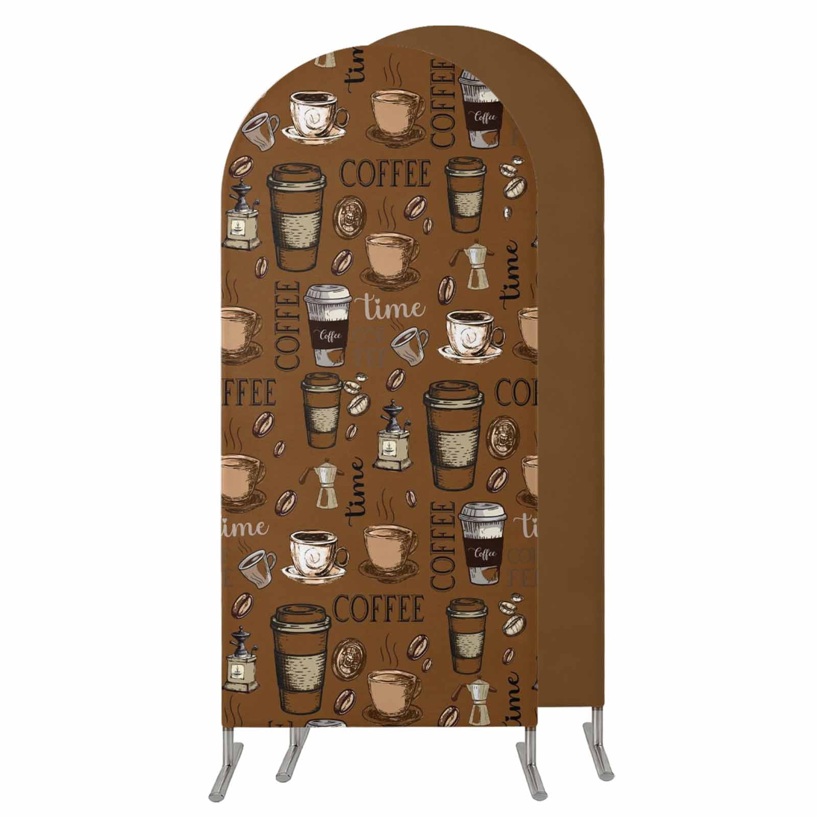 5FT Arch Backdrop Covers, Coffee Theme Wedding Arch Cover Stretchy ...
