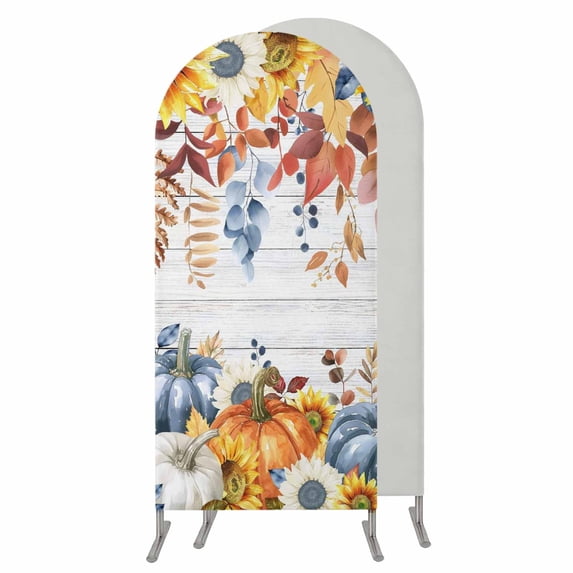 5FT Arch Backdrop Covers, Fall Thanksgiving Wedding Arch Cover Stretchy ...