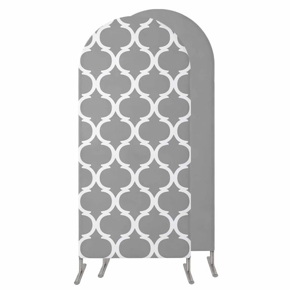 5FT Arch Backdrop Covers, Grey Morocco Plaid, Wedding Arch Cover ...