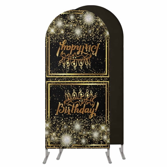 5FT Arch Backdrop Covers, Happy Birthday Wedding Arch Cover Stretchy ...