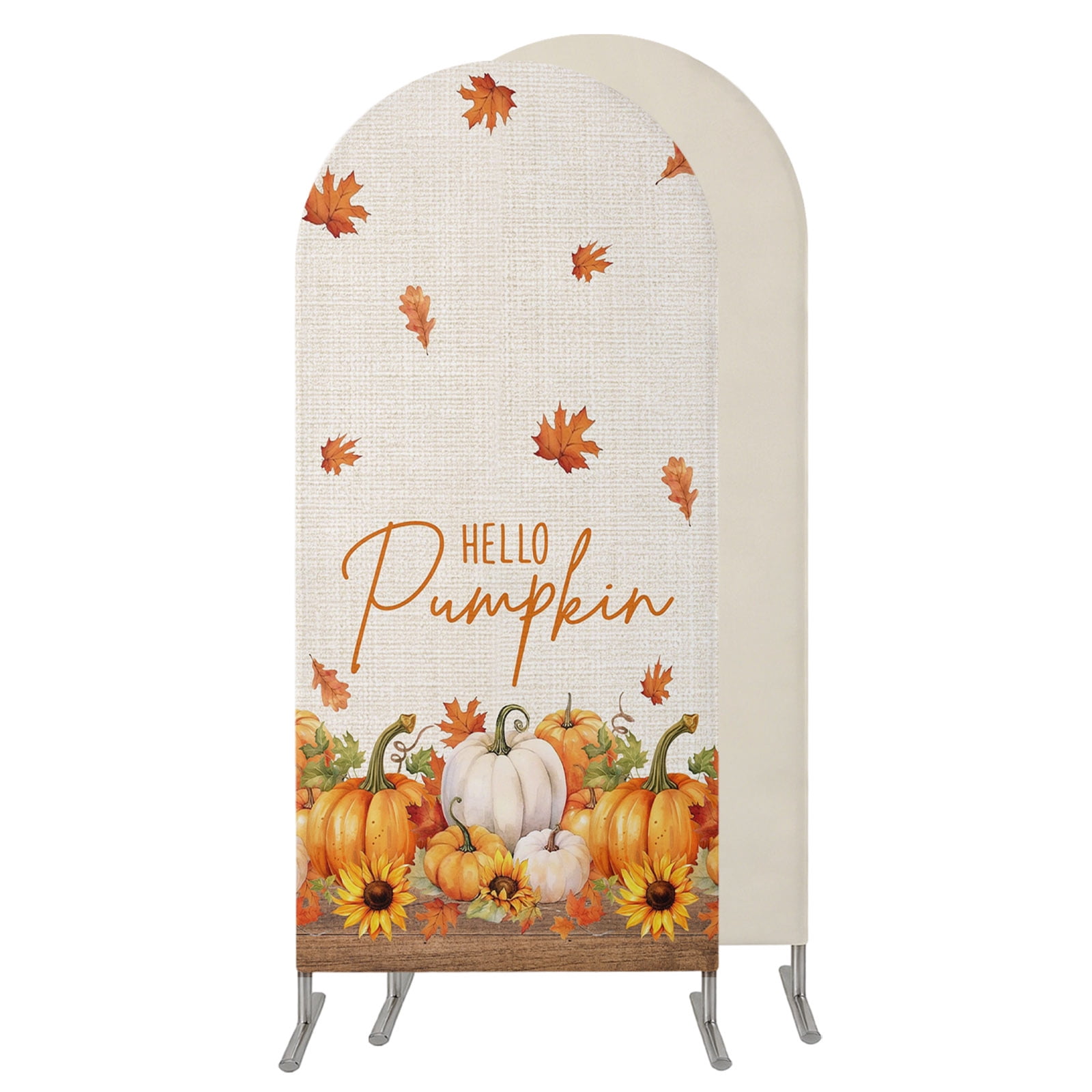 5FT Arch Backdrop Covers, Hello Pumpkins Wedding Arch Cover Stretchy ...