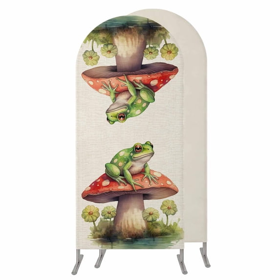 5FT Arch Backdrop Covers, Mushroom Frogs Wedding Arch Cover Stretchy ...