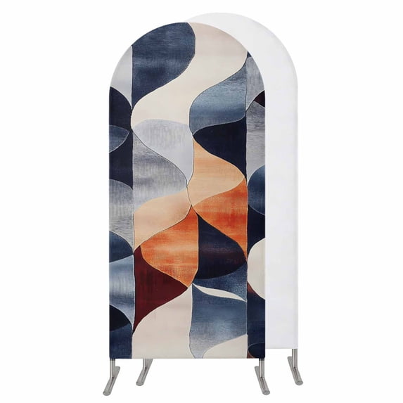 5FT Arch Backdrop Covers, Navy Blue Burnt Orange Wedding Arch Cover ...