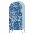 5FT Arch Backdrop Covers, Navy Blue Coral Coastal Wedding Arch Cover ...