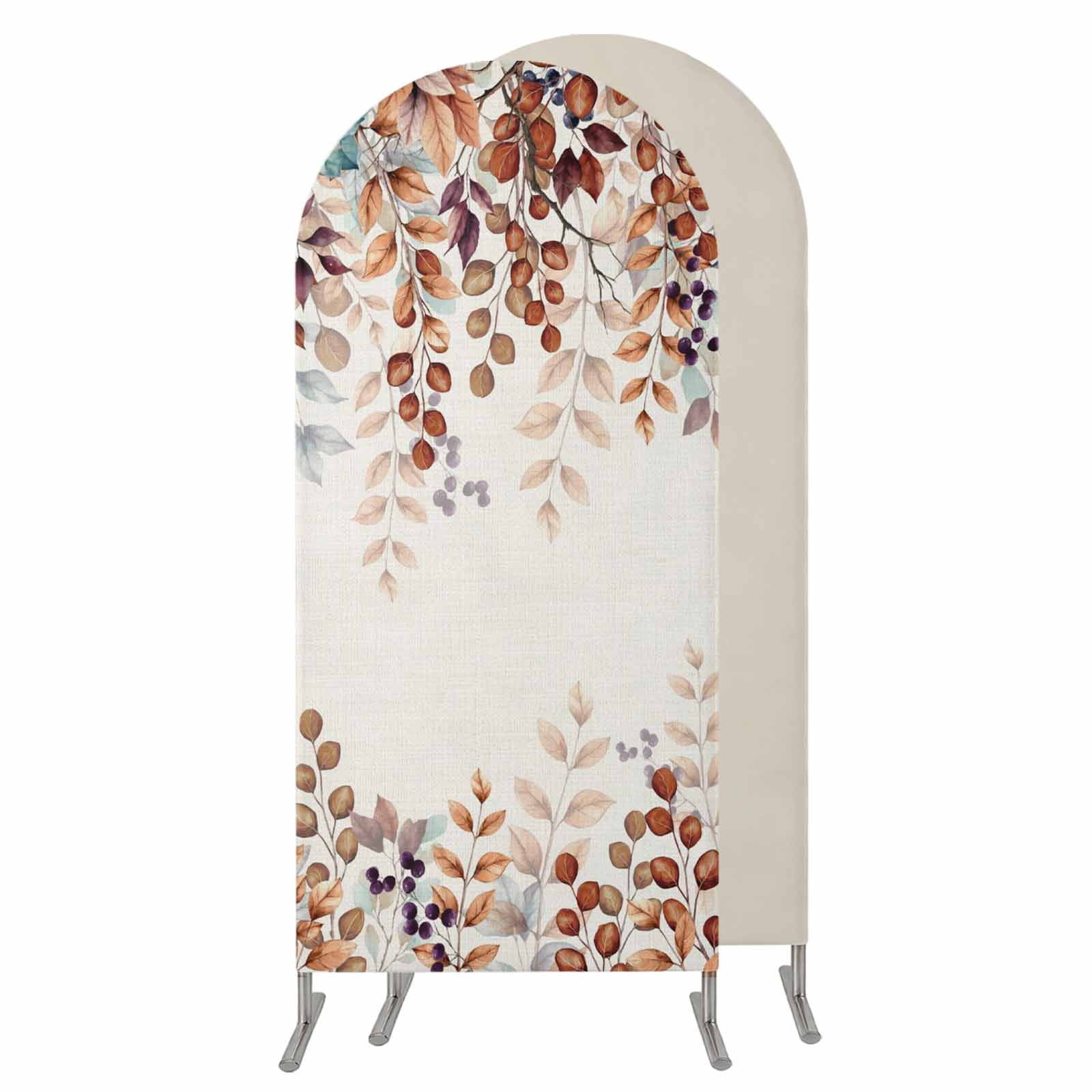 5FT Arch Backdrop Covers, Orange Eucalyptus Leaves Wedding Arch Cover ...
