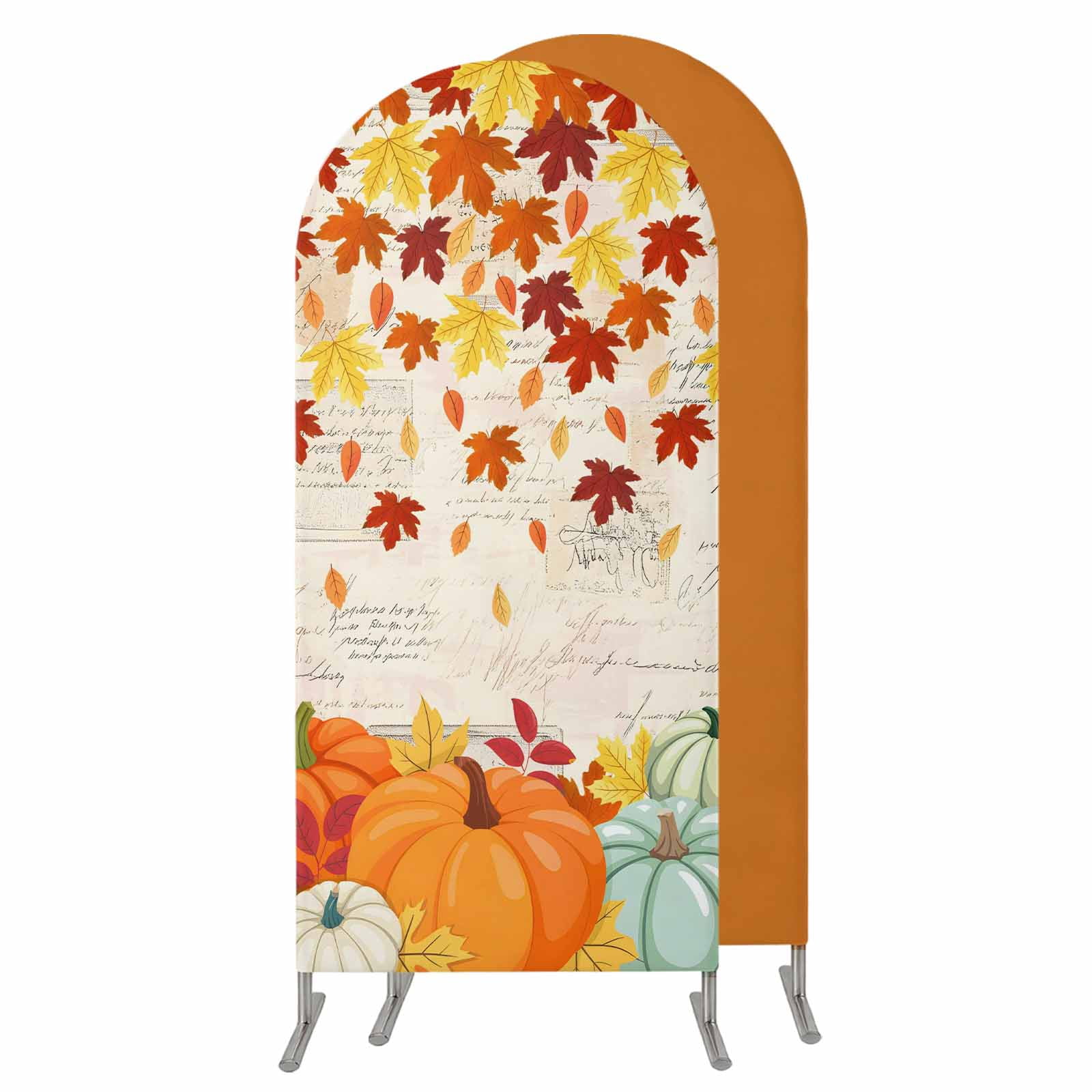 5FT Arch Backdrop Covers, Orange Pumpkin Fall Wedding Arch Cover ...