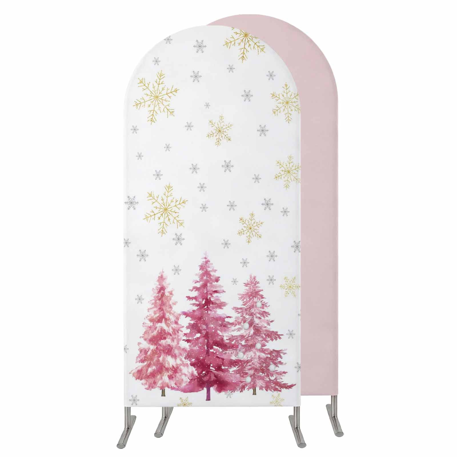 5FT Arch Backdrop Covers, Pink Trees Christmas Wedding Arch Cover ...