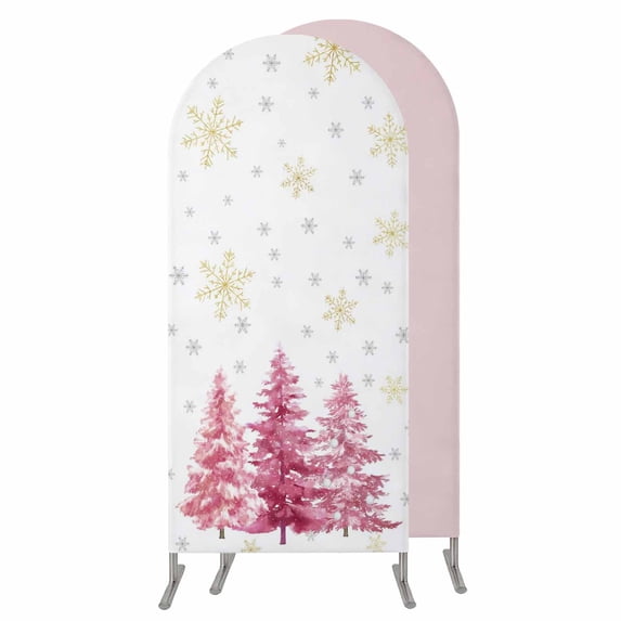 5FT Arch Backdrop Covers, Pink Trees Christmas Wedding Arch Cover ...