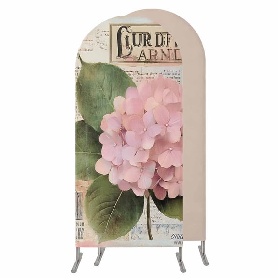 5FT Arch Backdrop Covers, Pink Vintage Floral Wedding Arch Cover ...