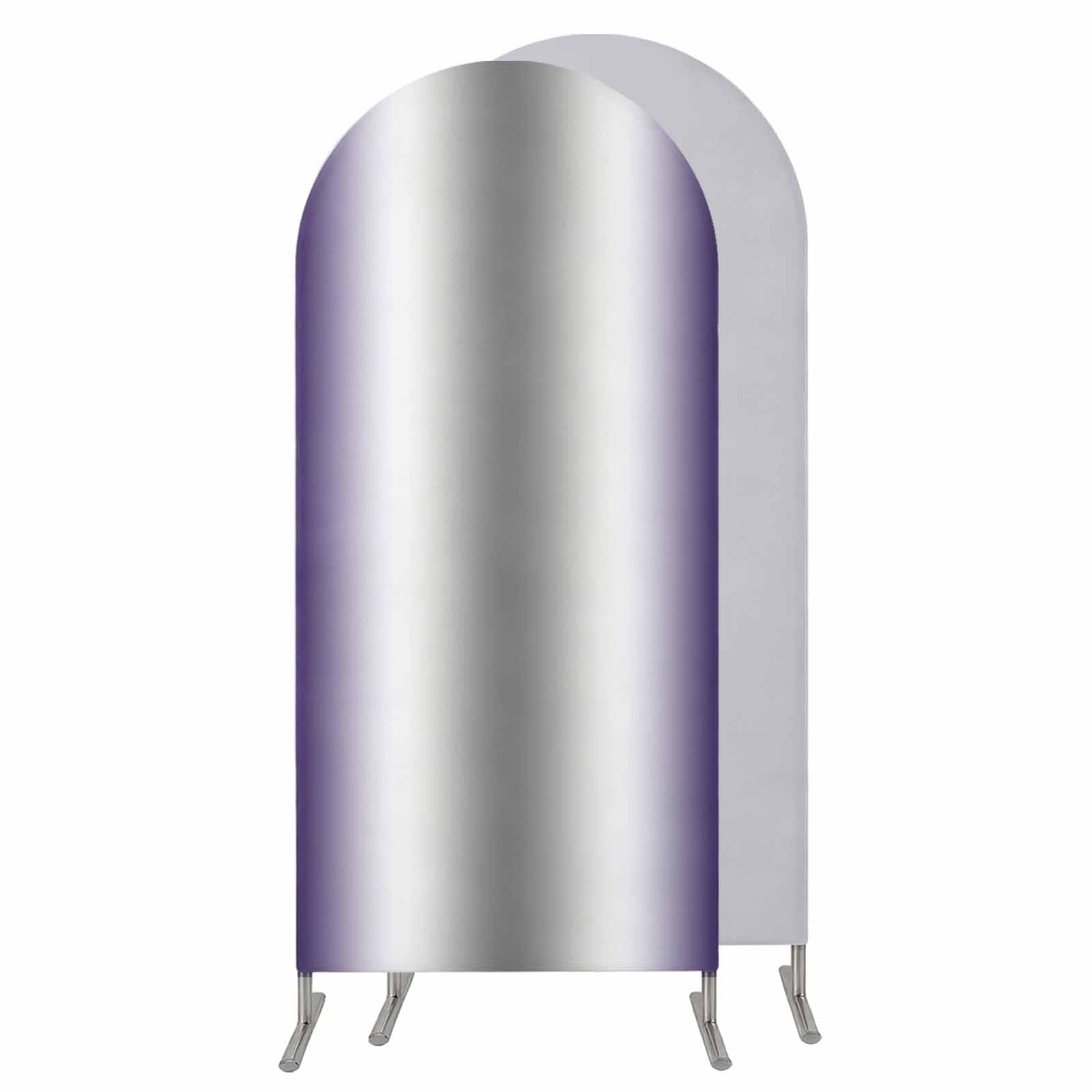 5FT Arch Backdrop Covers, Purple Grey Wedding Arch Cover Stretchy, Gray ...
