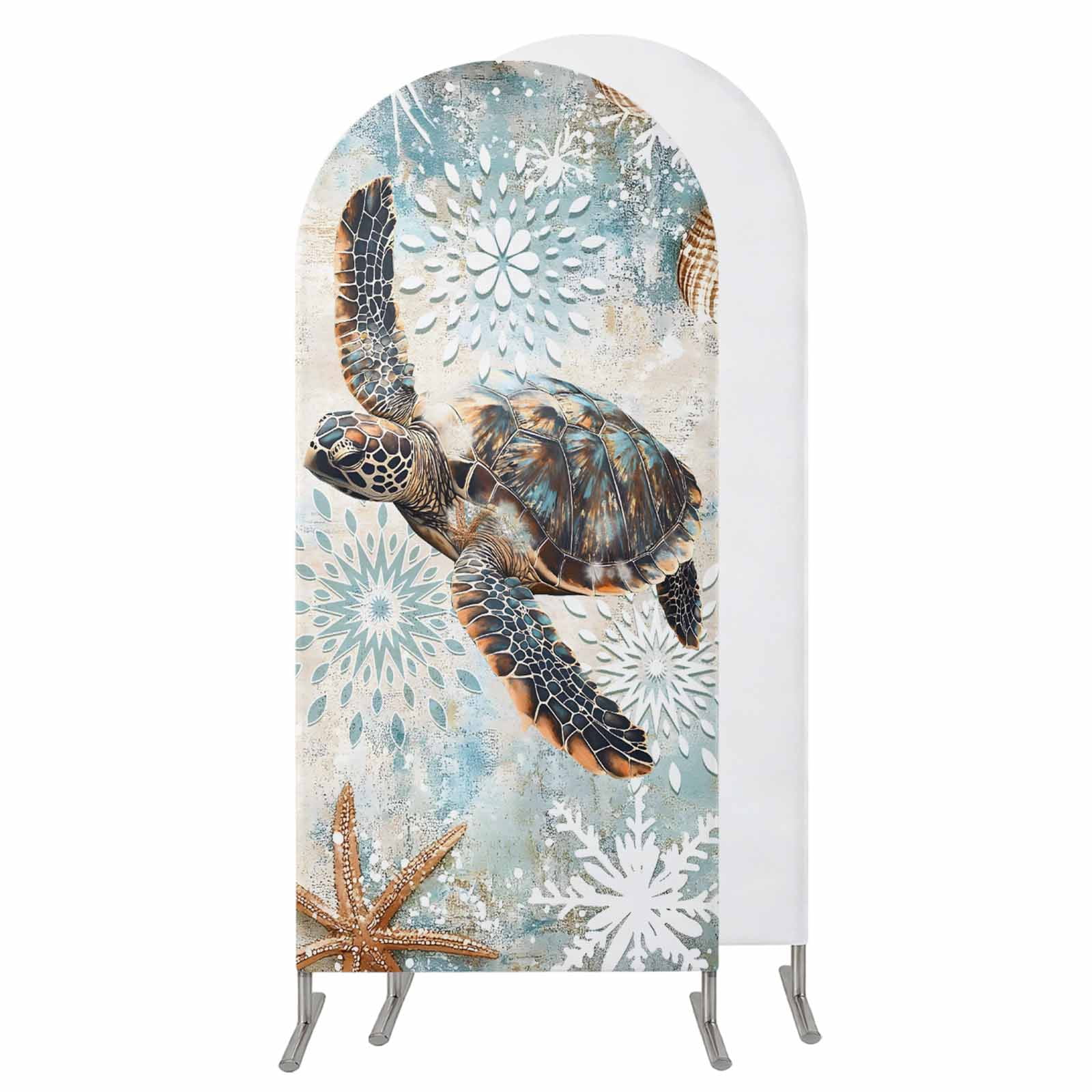 5FT Arch Backdrop Covers, Sea Turtle Coastal Wedding Arch Cover ...