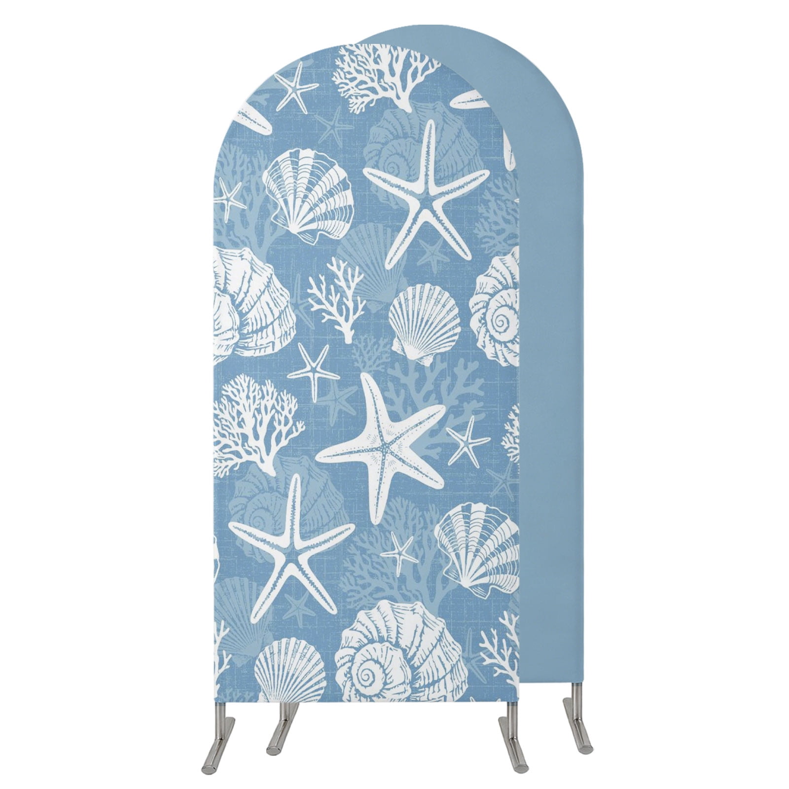5FT Arch Backdrop Covers, Starfish Blue Coastal Wedding Arch Cover ...