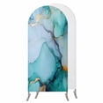 5FT Arch Backdrop Covers, Turquoise Marble Wedding Arch Cover Stretchy ...