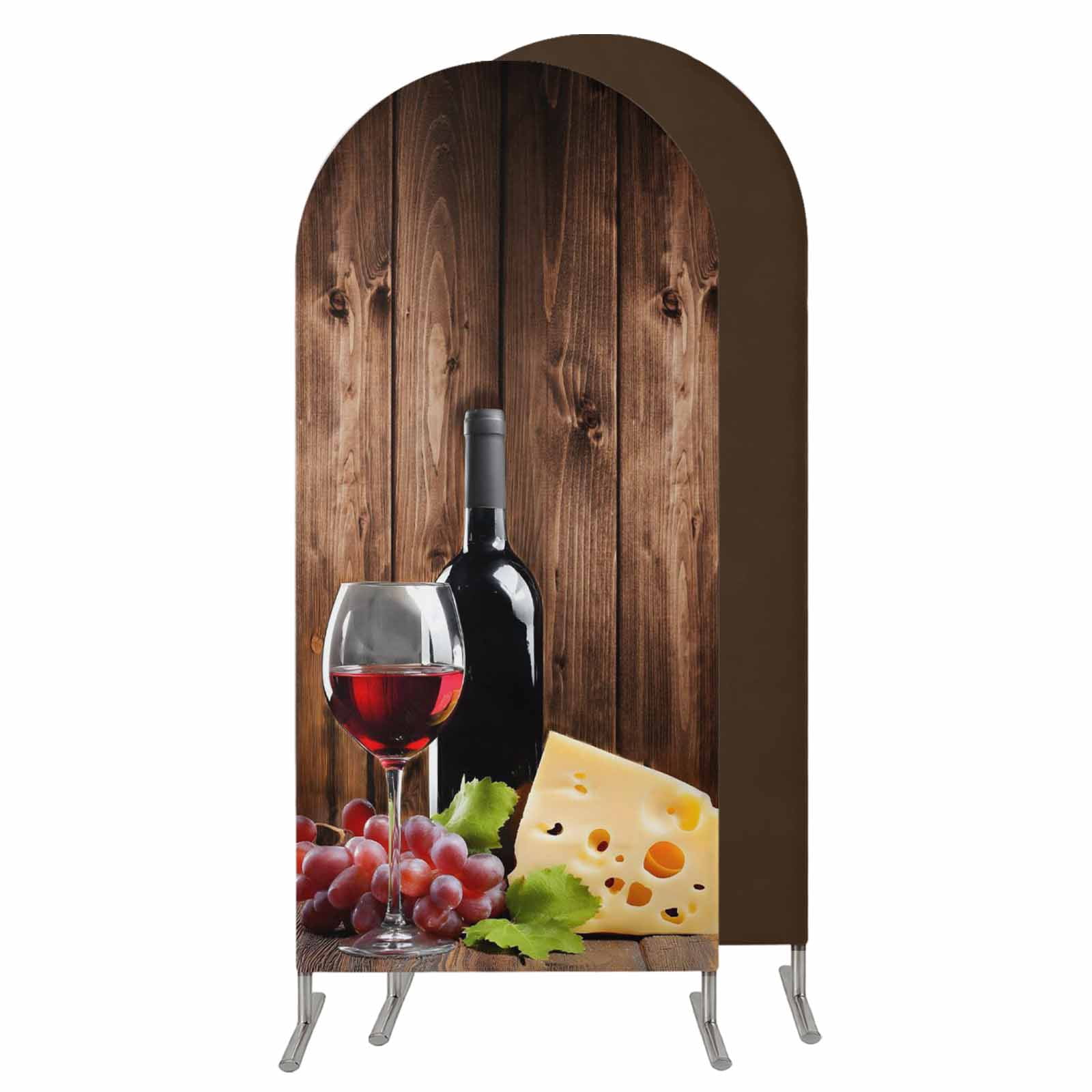 5FT Arch Backdrop Covers, Wine Cheese Wedding Arch Cover Stretchy ...
