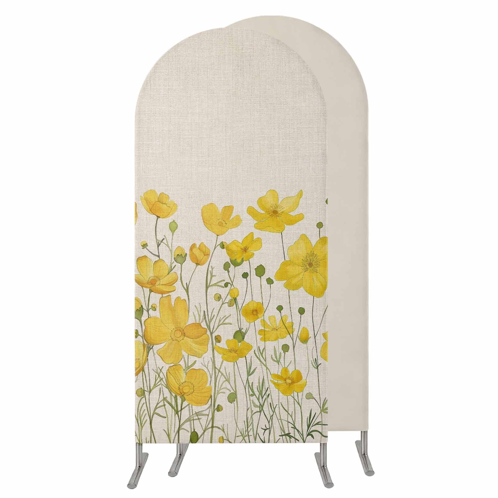 5FT Arch Backdrop Covers, Yellow Daisy Wedding Arch Cover Stretchy ...