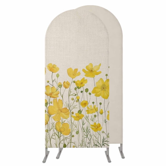 5FT Arch Backdrop Covers, Yellow Daisy Wedding Arch Cover Stretchy ...