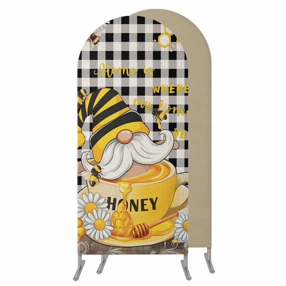 5FT Arch Backdrop Covers, Yellow Gnomes Wedding Arch Cover Stretchy ...