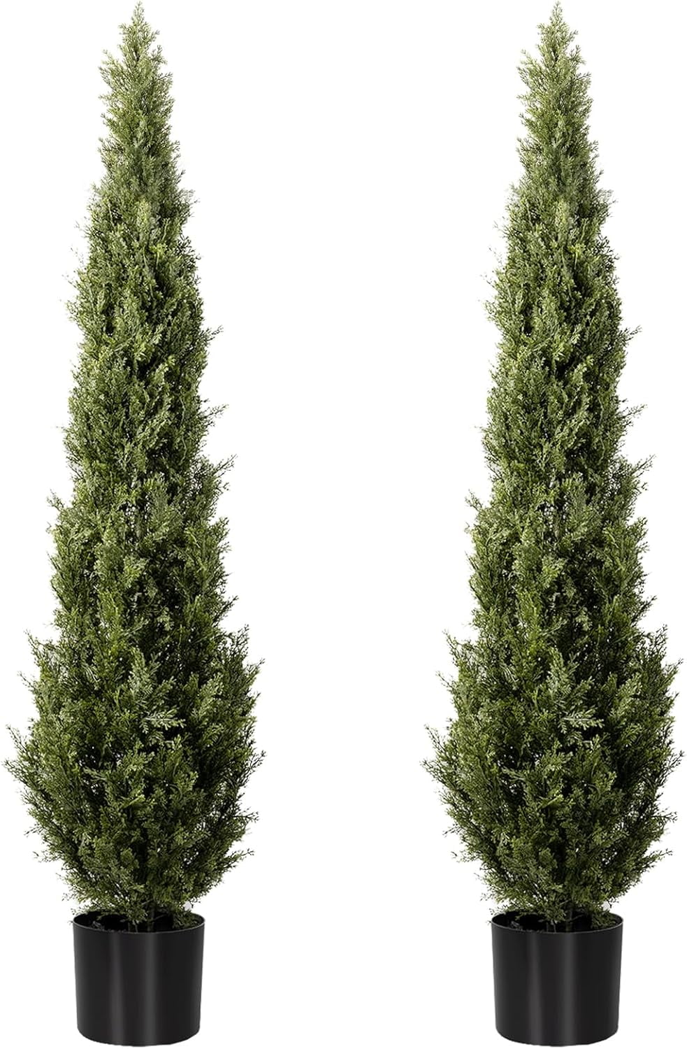 5FT Artificial Cedar Topiary Trees, Realistic Fake Cypress Tree Tall ...