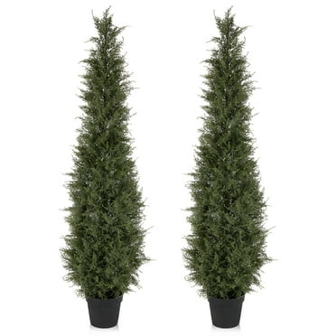 Artificial Cedar Tree 5 FT Artificial Cedar Topiary Trees for Outdoors ...