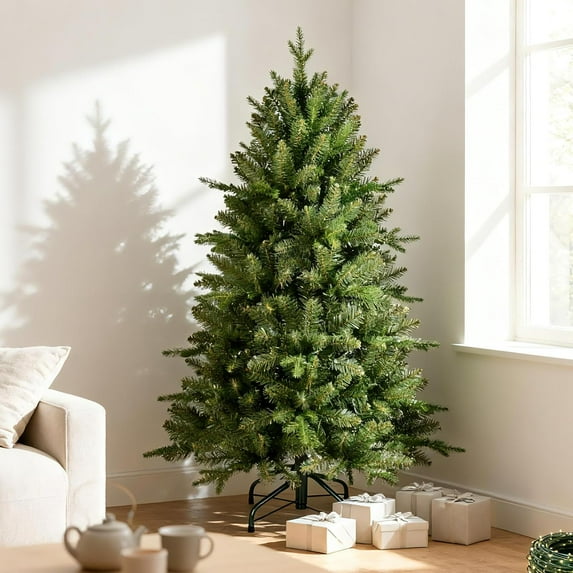 5FT Artificial Christmas Tree – 1020 PE&PVC Mixed Branch Tips, Unlit ...