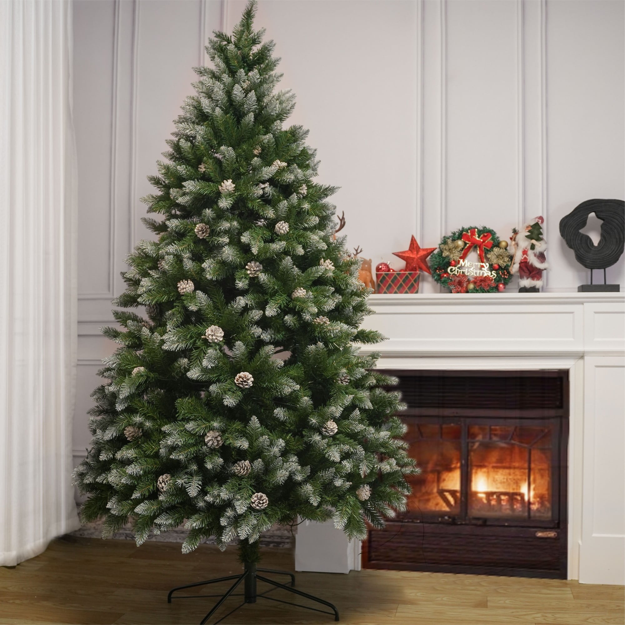 5FT Artificial Christmas Tree - Holiday Xmas Pine Tree with 619 Branch ...