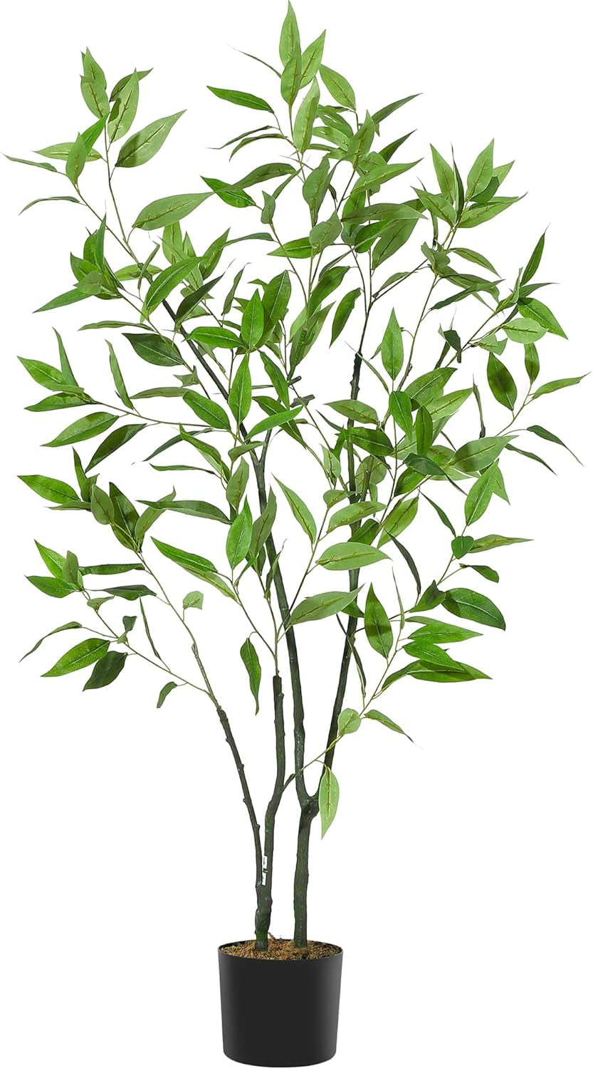 5FT Artificial Eucalyptus Tree ,Fake Trees for Home Office Living Room ...