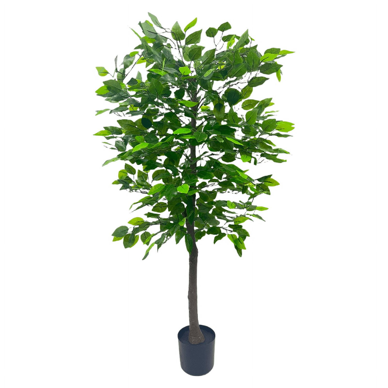5FT Artificial Ficus Tree in Pot, Faux Ficus Plants for Home Office ...