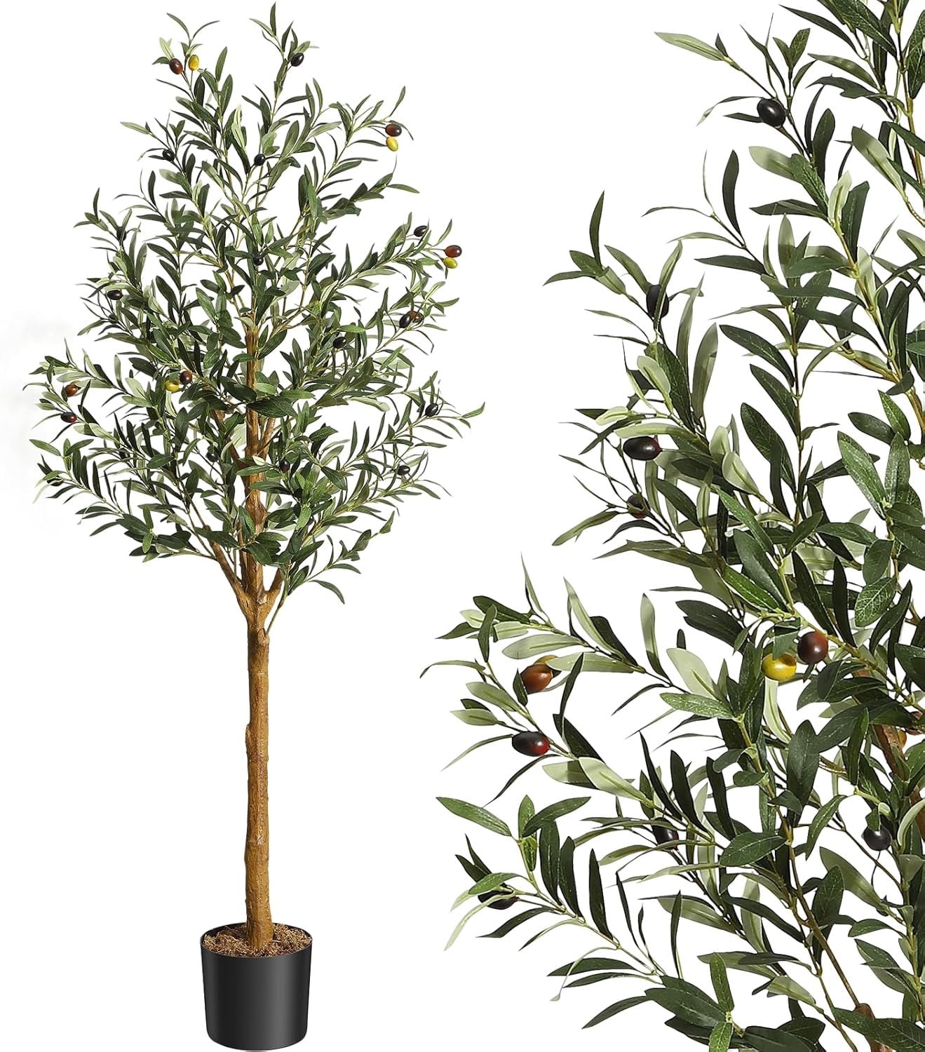 5FT Artificial Olive Tree | Lifelike Silk Decor for Home & Office ...