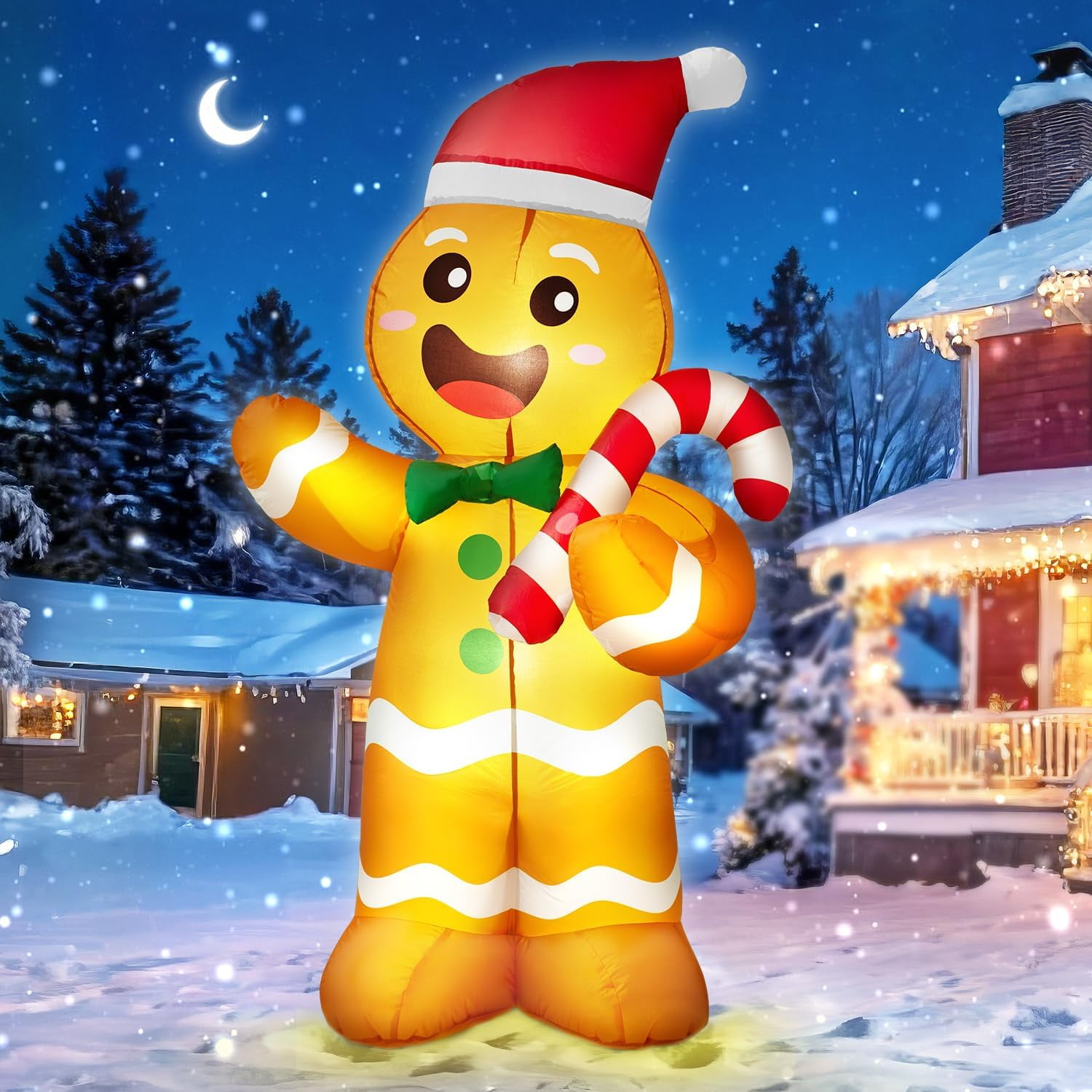 5FT Christmas Inflatables Gingerbread Man, Christmas Decoration Outdoor ...
