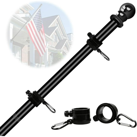 5FT Flag Pole for Outside House, Stainless Steel Outdoor, House Porch ...