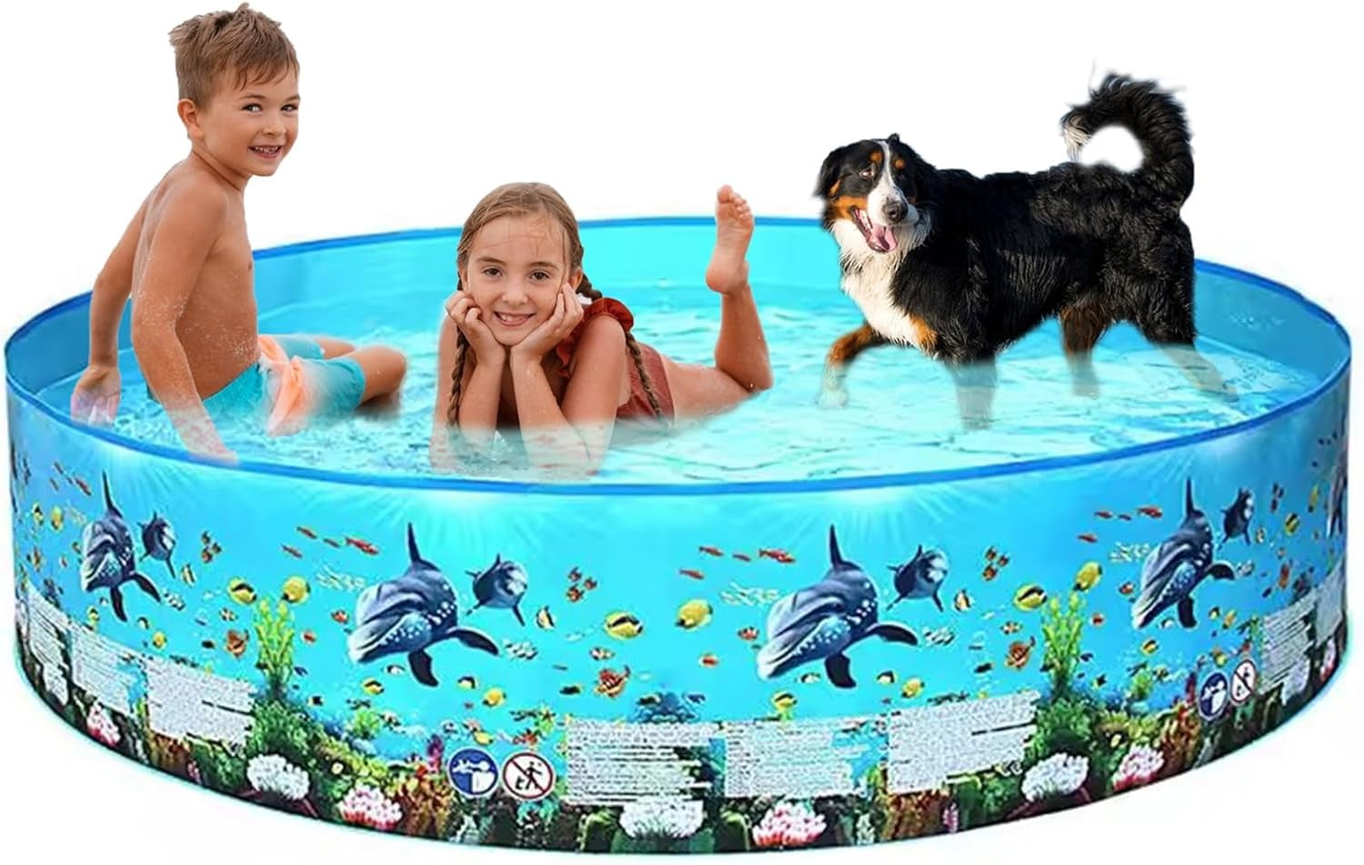 Kiddie Pool Foldable Non-Inflatable Hard Plastic for Kids, Toddlers ...