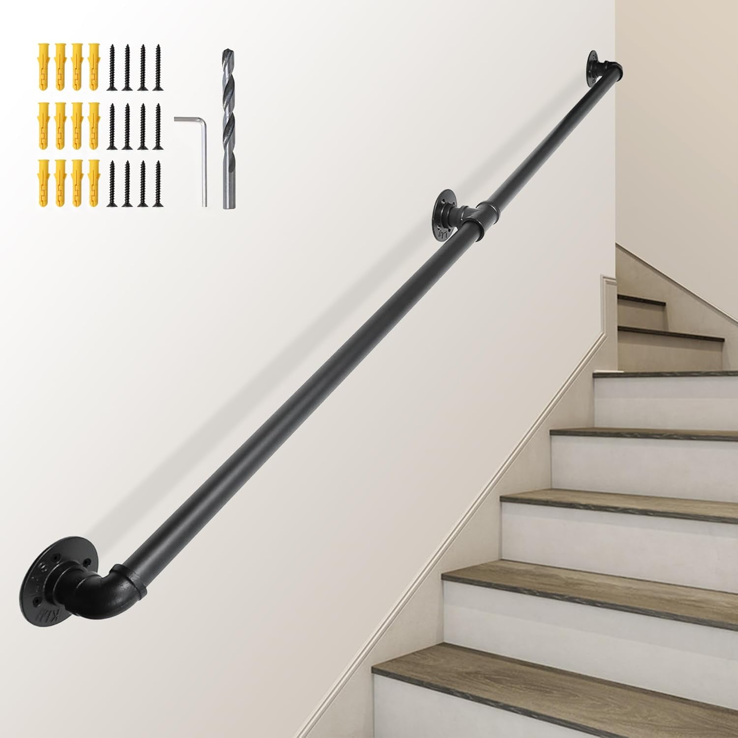 5FT Hand Rails for Indoor Stairs Industrial Staircase Handrail Wall ...