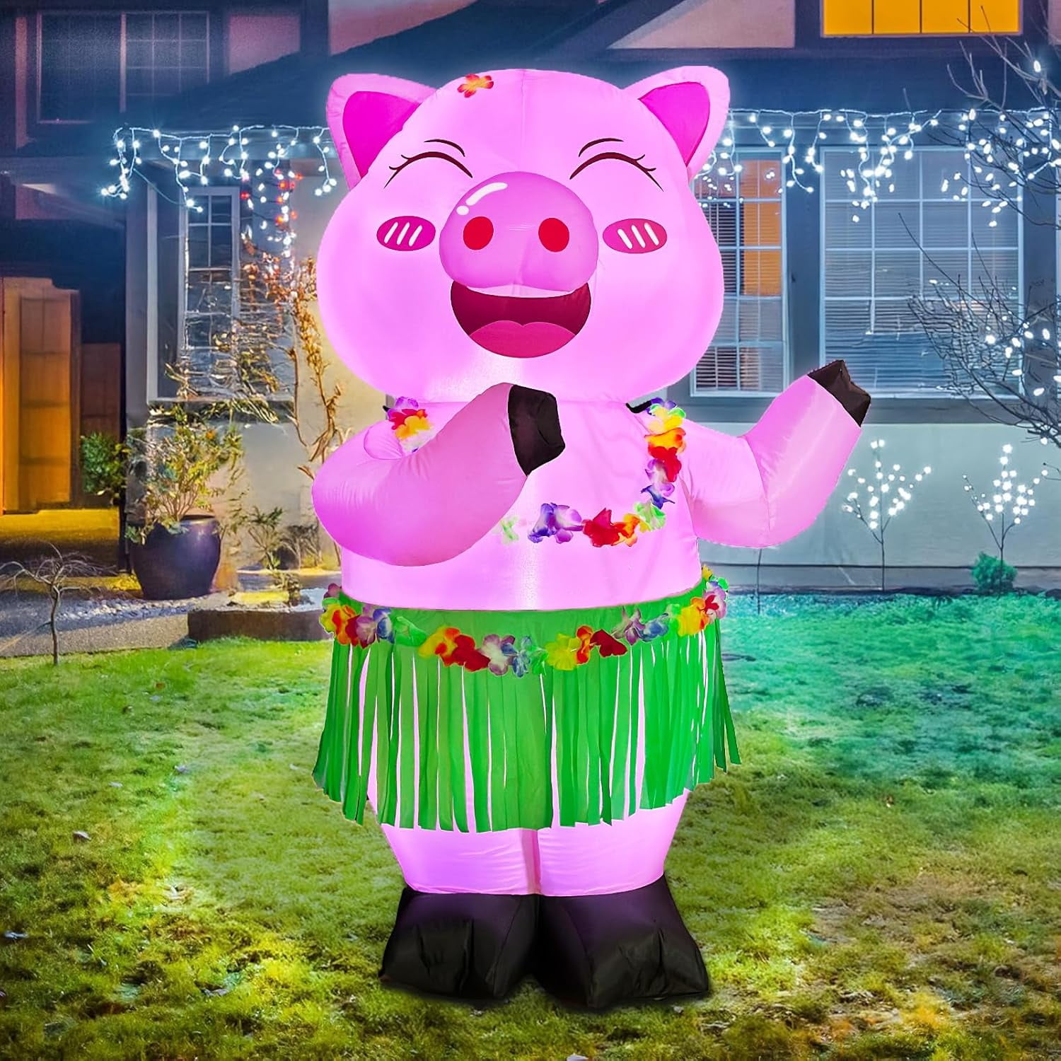 5FT Hawaiian Inflatable Outdoor Holiday Yard Decorations, Dancing Hula ...