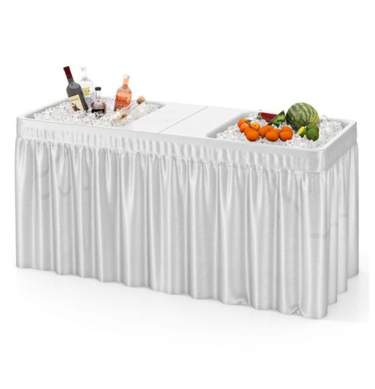 5FT Ice Cooler Table - Double Sink Portable Picnic Buffet Table ...