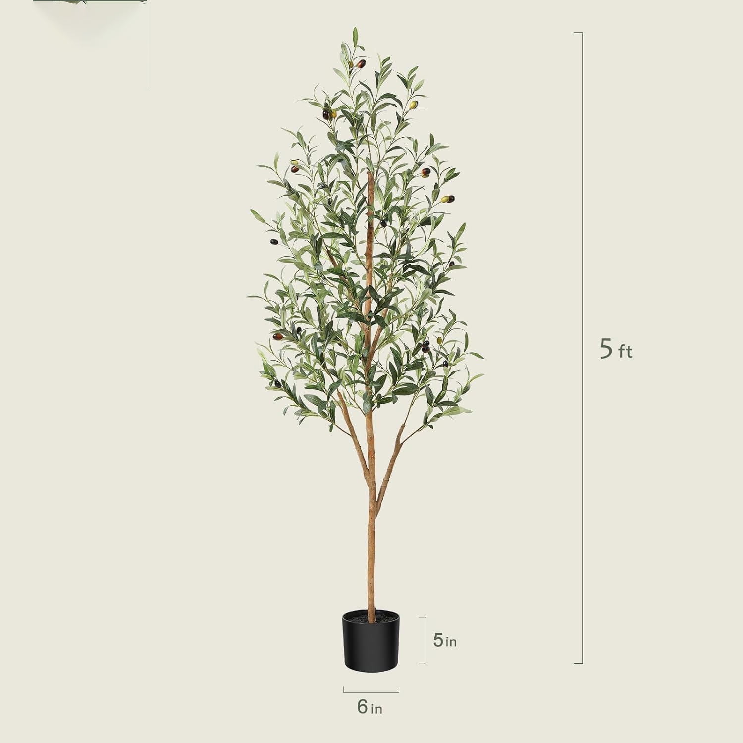 5FT Olive Trees Artificial Indoor, Lush Silk Faux Olive Tree with ...