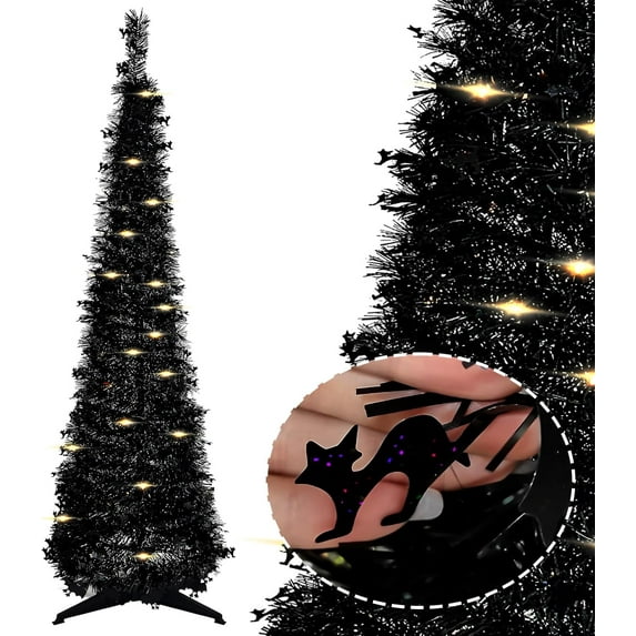 5FT Pop up Christmas Tree for Indoor Decoration Pre-lit Mini Christmas ...