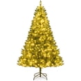 5FT Pre-Lit Artificial Christmas Tree, Hinged Spruce Xmas Full Tree ...
