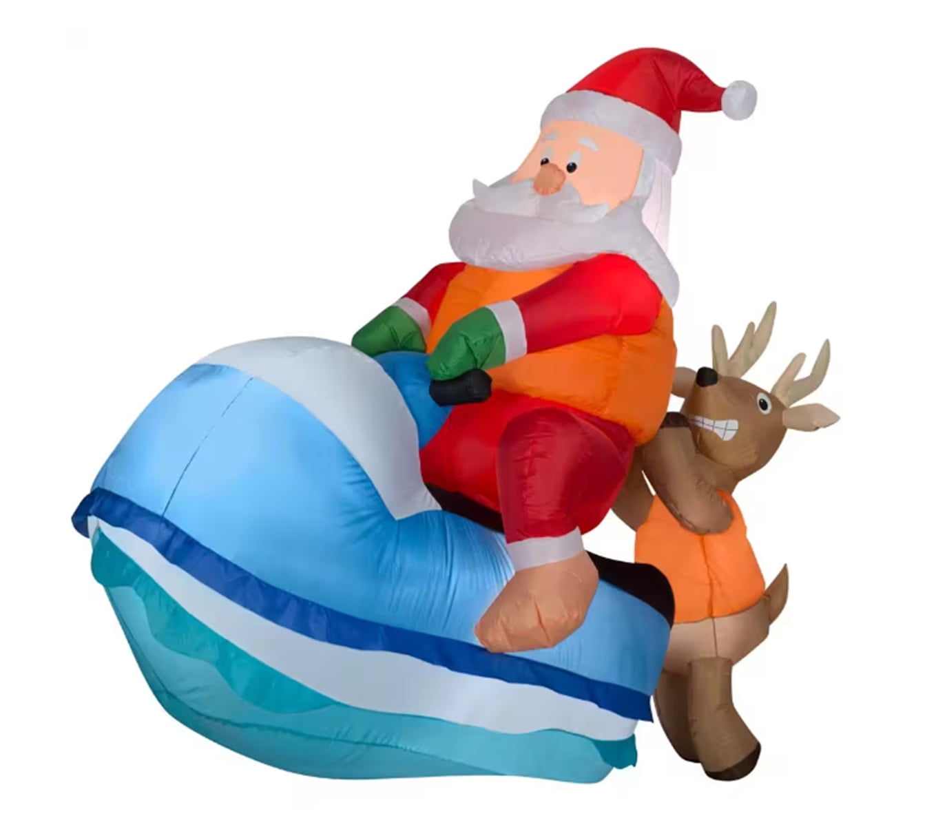 5FT Pre-Lit LED Santa Water Sleigh Christmas Inflatable Decoration ...