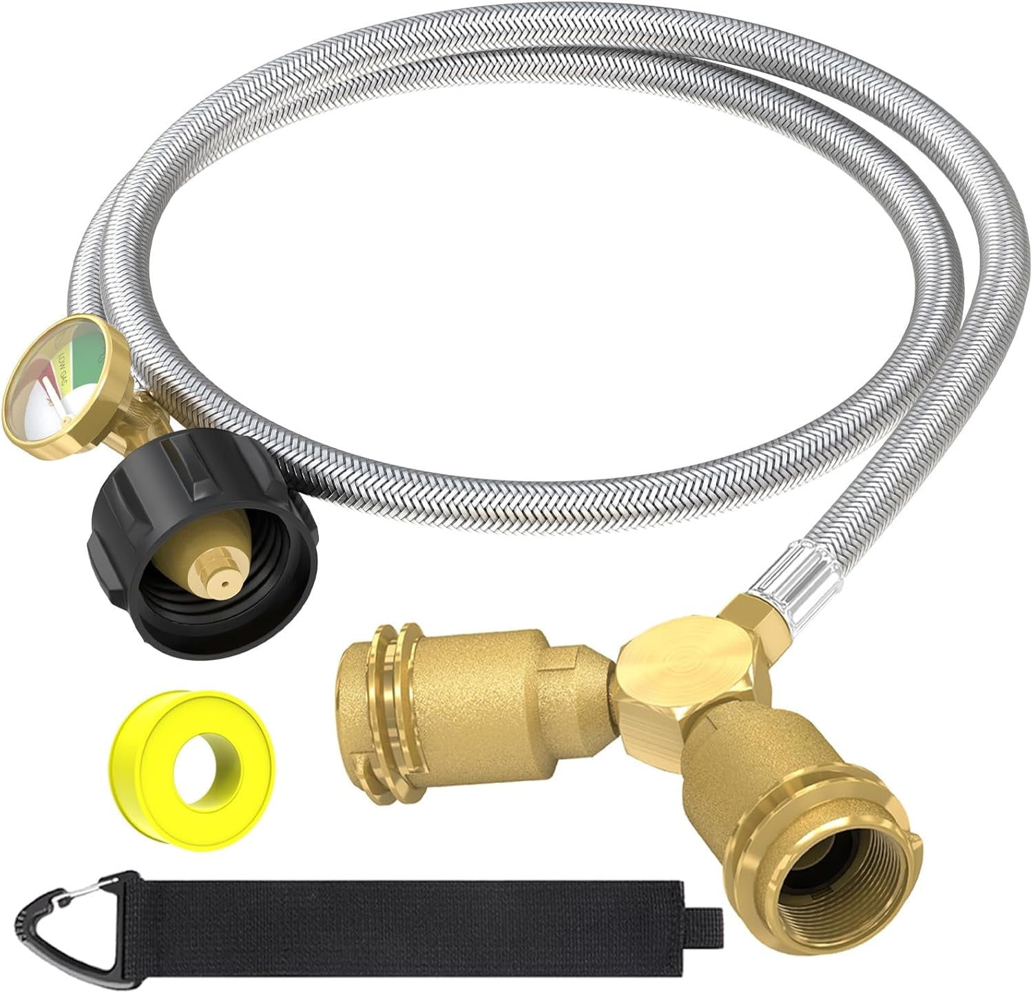 5FT Propane Hose with Propane Splitter 2 Way, Propane Y Splitter ...