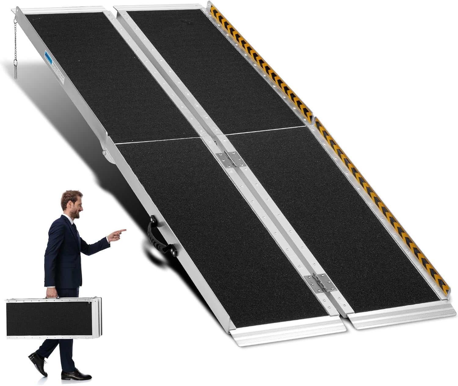 5FT Ramp Wheelchair Ramp for Home, Non-Skid Aluminum Portable ...