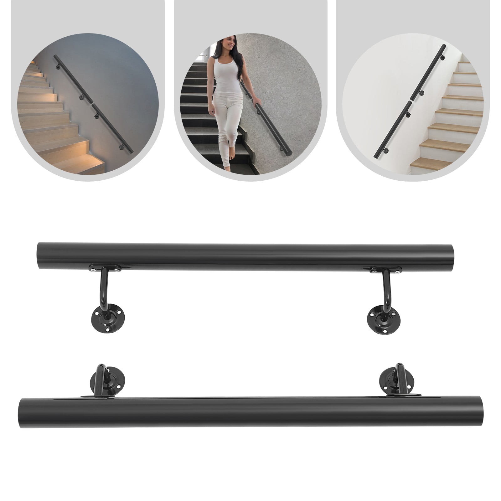 5FT Stair Handrail, Wall Mounted Stair Handrail, Stainless Steel Stair ...