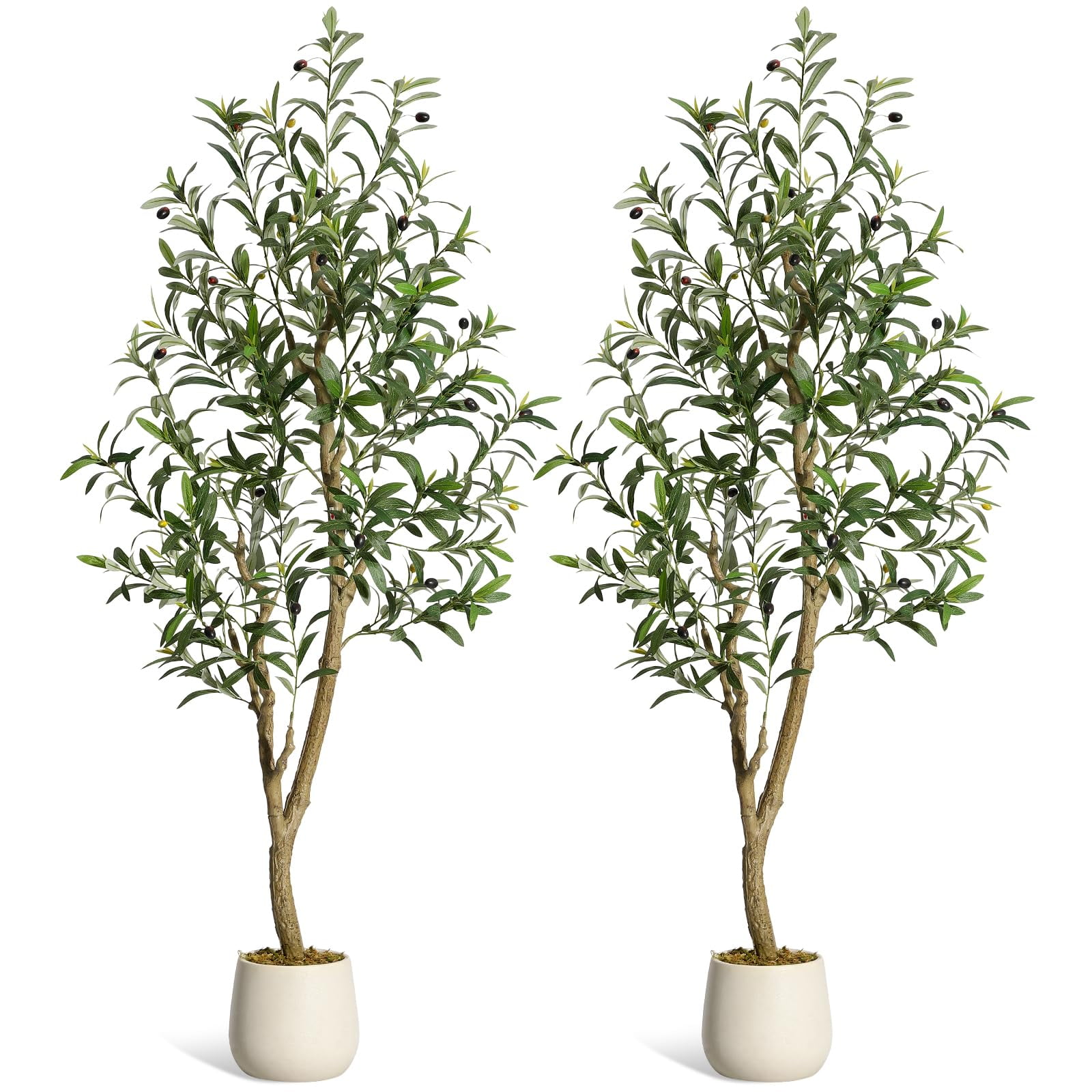 5FT Tall Olive Trees Artificial with Planter,Fake Olive Trees for ...