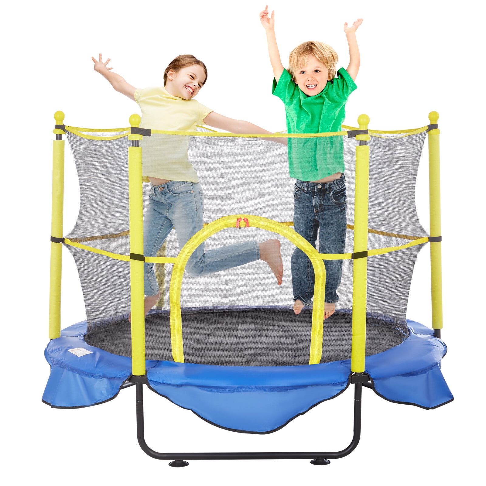 5FT Trampoline for Kids Toddler Trampoline & Enclosure Net Basketball ...