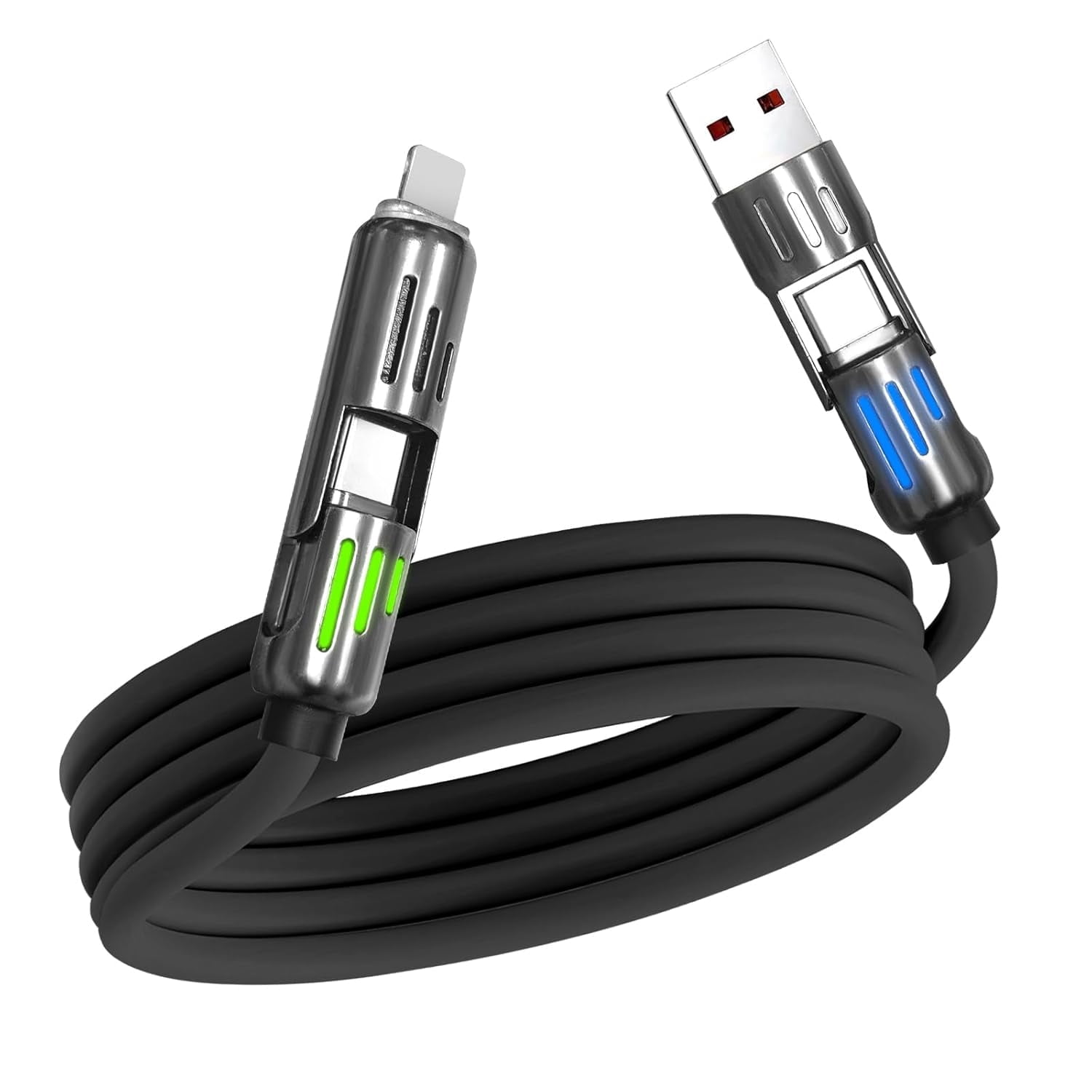 5FT USB C Cable, 240W 4 in 1 Multi Charging Cable USB Charger Cable ...